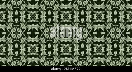 Wildflower green rustic damask seamless border. Geometric antique ...