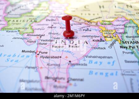 Geographic map of India capital city New Delhi Stock Photo - Alamy