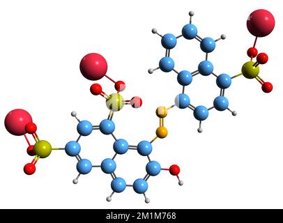 3D image of Ponceau S skeletal formula - molecular chemical structure ...