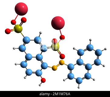 3D image of Ponceau S skeletal formula - molecular chemical structure ...