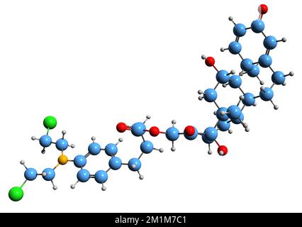 3D image of Chlorambucil skeletal formula - molecular chemical ...