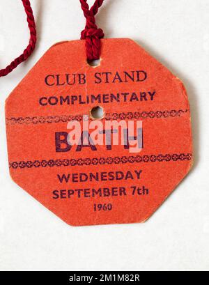 1960s Bath racecourse entry tag Stock Photo - Alamy