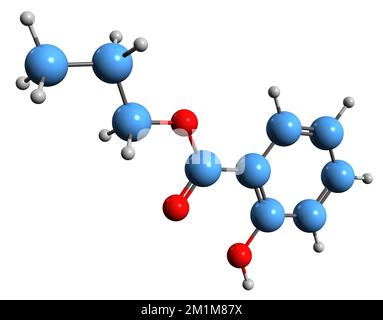 3D image of Salicylic acid skeletal formula - molecular chemical ...