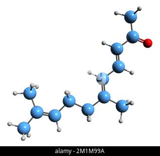 3D image of beta-ionone skeletal formula - molecular chemical structure ...