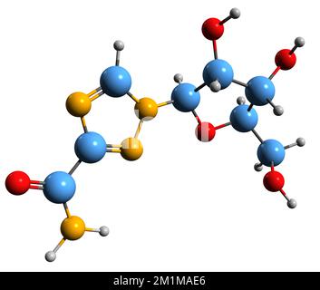 3D image of Ribavirin skeletal formula - molecular chemical structure ...