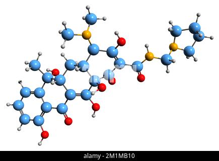 3D image of Tetracycline skeletal formula - molecular chemical ...