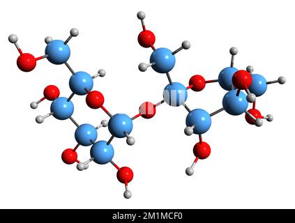 3D image of Fructose skeletal formula - molecular chemical structure of ...