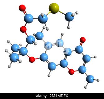 3D image of Chromone skeletal formula - molecular chemical structure of ...