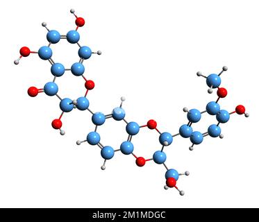 Silibinin (silybin) milk thistle molecule. Major constituent of ...
