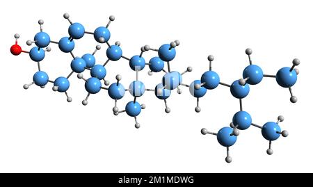 3D image of beta-Sitosterol skeletal formula - molecular chemical ...