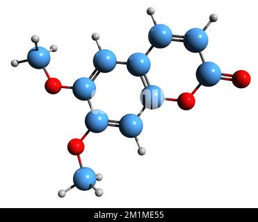 3D image of Dimethyl ether skeletal formula - molecular chemical structure of Methoxymethane ...