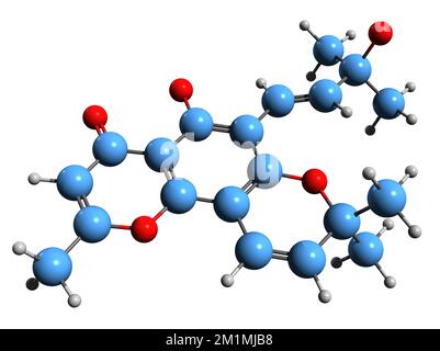 3D image of Chromone skeletal formula - molecular chemical structure of ...