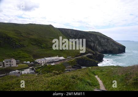 The Port William Inn at Trebarwith Strand near Tintagel on the South ...