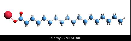3D image of Sodium stearate skeletal formula - molecular chemical ...