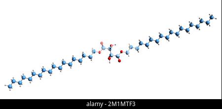 3D image of Tartaric acid skeletal formula - molecular chemical ...