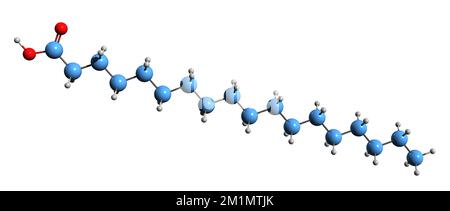 3D image of Palmitic acid skeletal formula - molecular chemical ...