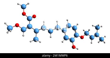 3D image of Strobilurin A skeletal formula - molecular chemical ...
