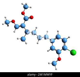 3D image of Strobilurin Е skeletal formula - molecular chemical ...