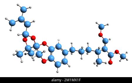 3D image of Strobilurin Н skeletal formula - molecular chemical ...