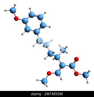 3D image of Strobilurin A skeletal formula - molecular chemical ...
