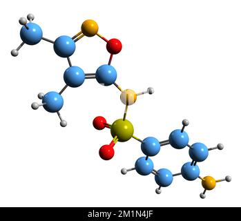 3D image of Erythromycin skeletal formula - molecular chemical ...
