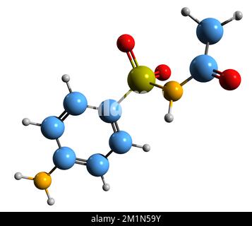 3D image of Sulfacetamide skeletal formula - molecular chemical ...