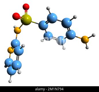 3D image of Sulfapyridine skeletal formula - molecular chemical ...