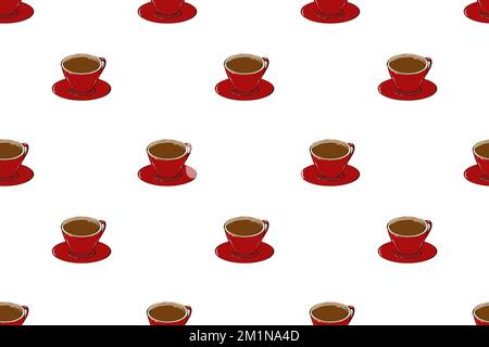 Hot drink seamles pattern. Coffee shop collection. Cups of coffee with ...