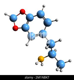 3D image of Methylenedioxyamphetamine skeletal formula - molecular ...
