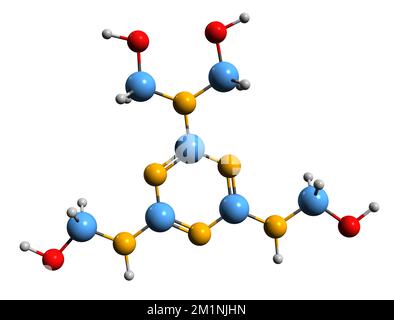3D image of Melamine skeletal formula - molecular chemical structure of ...