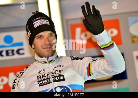 20121230 - DIEGEM, BELGIUM: Belgian Niels Albert celebrates on the ...
