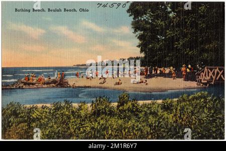 Bathing beach, Beulah Beach, Ohio , Beaches, Tichnor Brothers ...