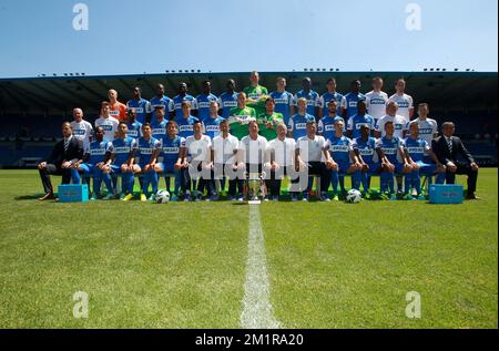 (Top L-R) Genk's warehouseman Alain Vanderlinden, Yoni Buyens, Sergej ...