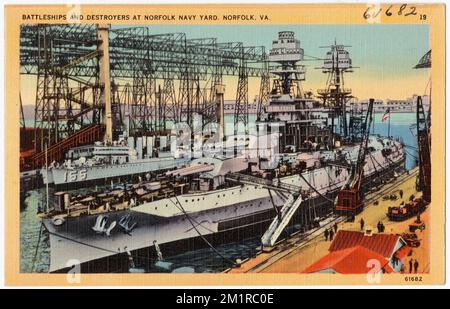 Battleships and Destroyers at Norfolk Navy Yard, Norfolk, VA ...
