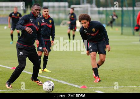 Belgium's Christian Benteke, Belgium's Axel Witsel, Belgium's Romelu ...