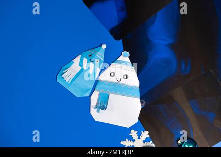 Christmas radiology - X-rays, snowmen and snowflakes on a blue ...