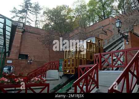 The Castle Hill Funicular, or cliff, railway, Budapest, Hungary Stock ...