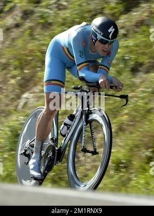 Kristof Vandewalle pictured in action during the Elite men time trial ...