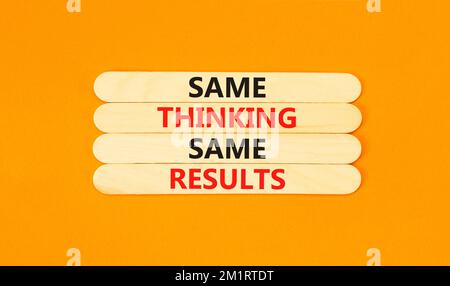 Same thinking and results symbol. Concept word Same thinking same ...