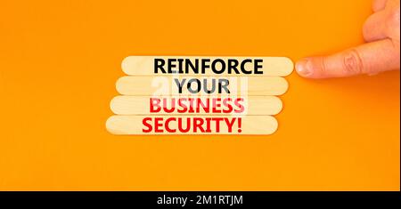 Reinforce your business security symbol. Concept word Reinforce your ...