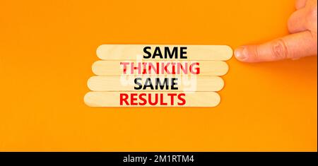 Same thinking and results symbol. Concept word Same thinking same ...