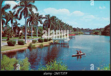 Beautiful residential section along creek in tropical Florida , Rivers ...