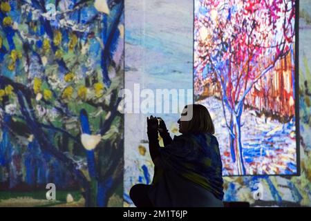 Gdansk, Poland. 13th December 2022. Media day on VAN GOGH Multi-Sensory ...