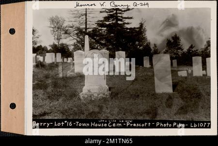 Berry, Town House Cemetery, lot 16, Prescott, Mass., ca. 1930-1931 ...