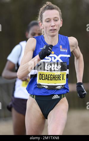20140216 - HANNUT, BELGIUM: Belgian Veerle Dejaeghere, Belete Almensch ...