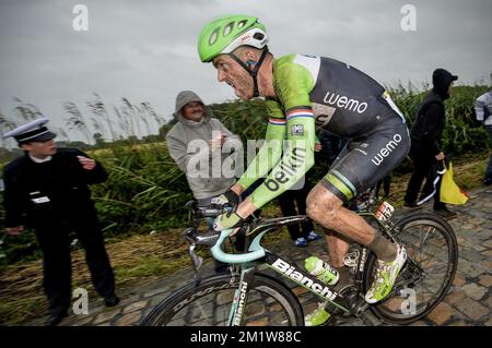 Dutch Lars Boom of Belkin Pro Cycling Team pictured in action during ...