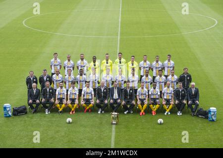 (upper row L-R), Lokeren's Hans Vanaken, Cedric Mingiedi Mpembele ...