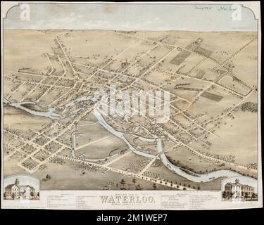 Bird's eye view of Waterloo : Seneca County, N.Y., 1873. Indexed for ...