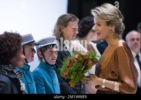20141024 - BRUSSELS, BELGIUM: Queen Mathilde of Belgium pictured after ...