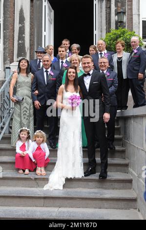 20150620 - SINT-TRUIDEN, BELGIUM: Jasmine and Simon Mignolet pose with ...